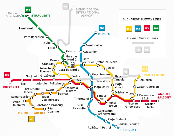 Harta metrou Bucuresti - Program Metrorex 2023 - WebTek